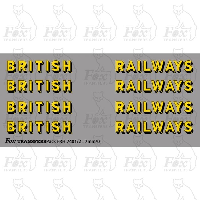 BRITISH RAILWAYS Lettering for early BR liveries