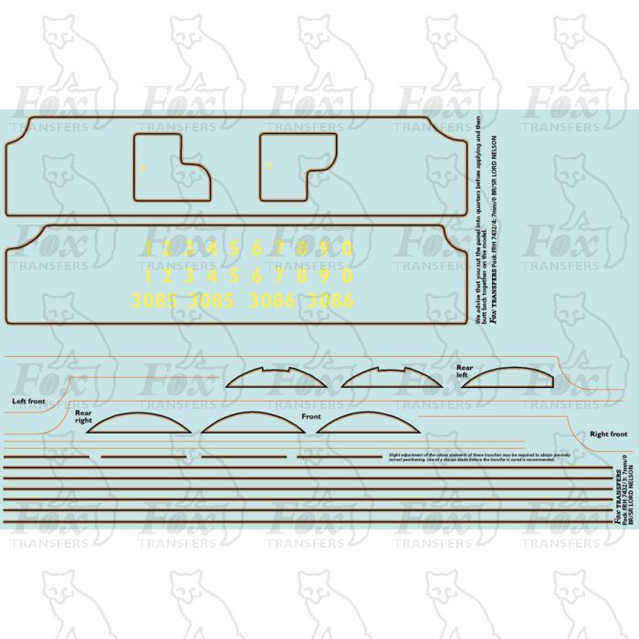 SR/BR Lord Nelson Tender Loco Lining Set