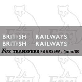 BRITISH RAILWAYS large lettering for van sides