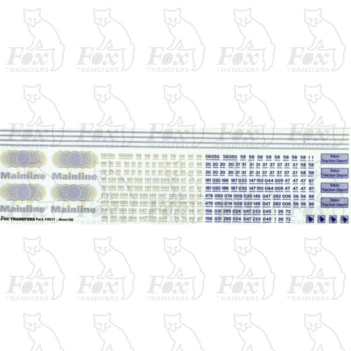 Mainline Freight Class 58 Loco Livery Elements