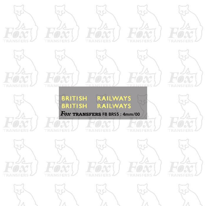 BRITISH RAILWAYS large lettering for van sides